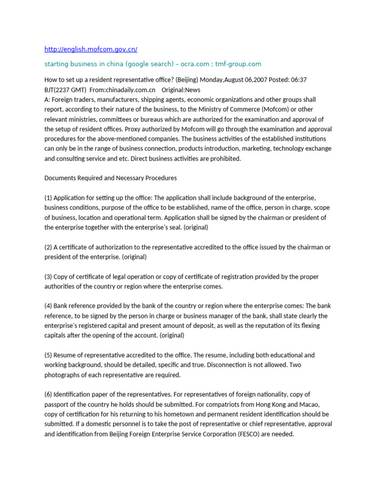 Syarat Buka Perusahaan Di China | PDF | Renminbi | Capital (Economics)