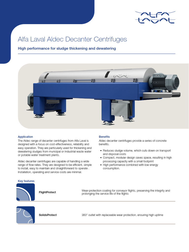 High Performance For Sludge Thickening and Dewatering Aldec Decanter ...
