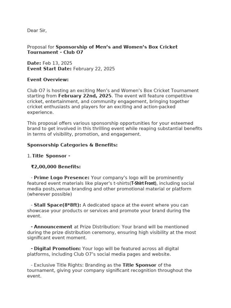 O7 - Box Cricket Tournament 2025 | PDF | Entertainment | Mass Media