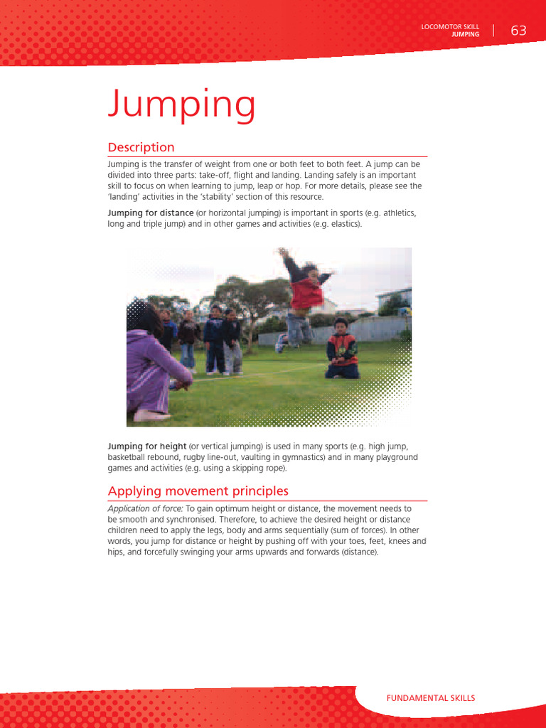 Fundamental Movement Jumping | PDF | Animal Locomotion | Anatomical Terms Of Motion