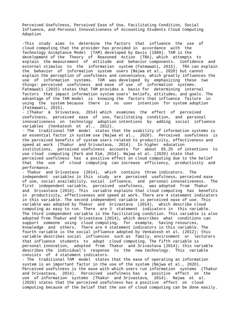 Perceived Usefulness, Perceived Eas | PDF | Cognitive Science | Psychological Concepts