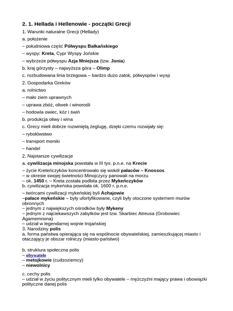 Hellada I Hellenowie - Początki Grecji | PDF