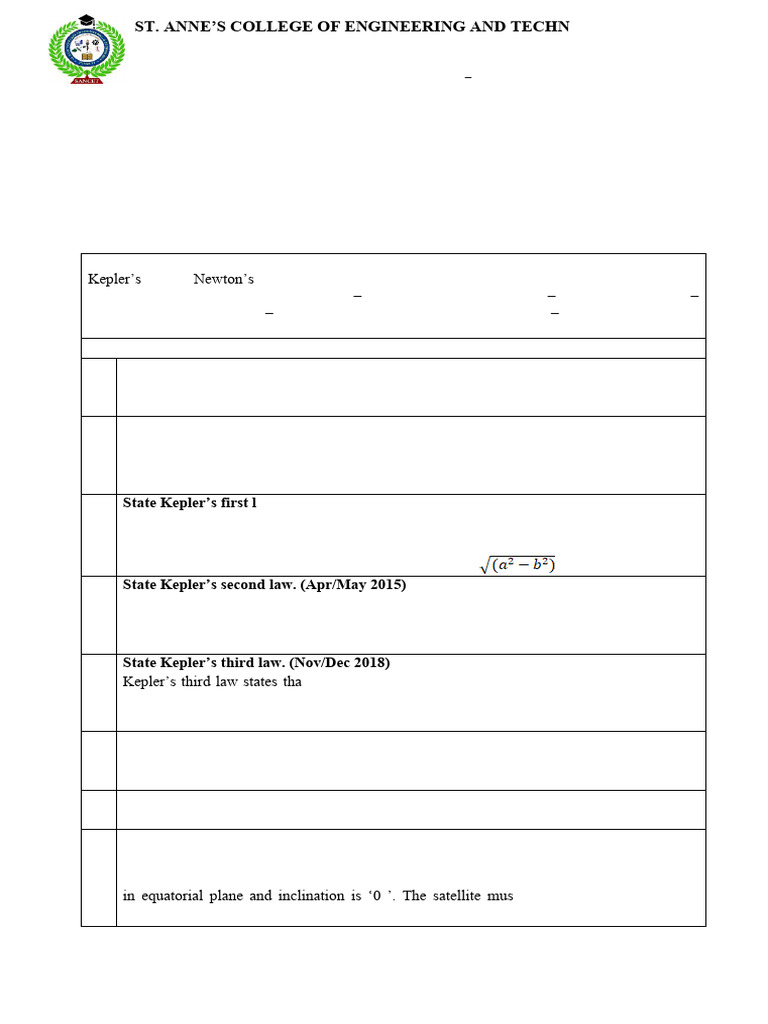 CEC352-SATELLITE COMMUNICATION-99400216-Sat Comm QB With 2 Marks | PDF | Orbit | Apsis