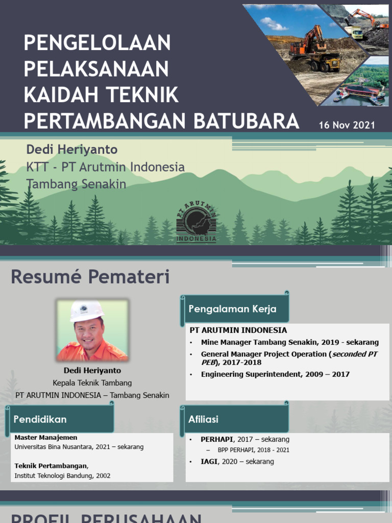 Presentasi KTT PT Arutmin Indonesia DH | PDF