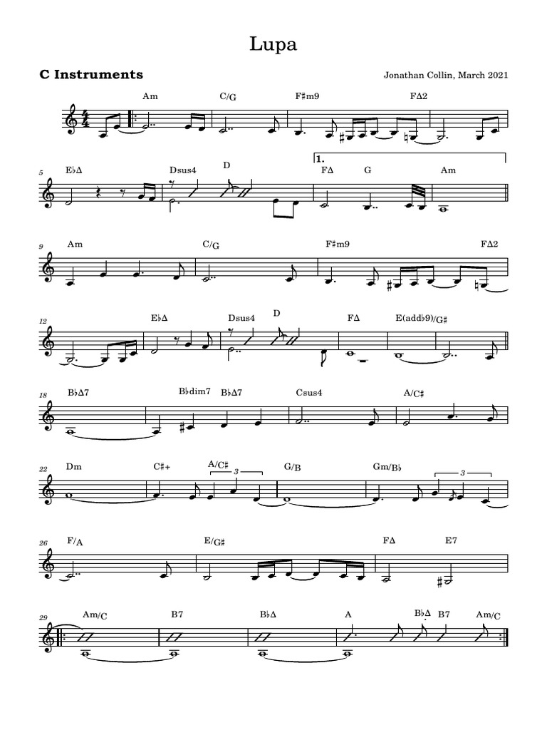 Lupa - Leadsheet | PDF