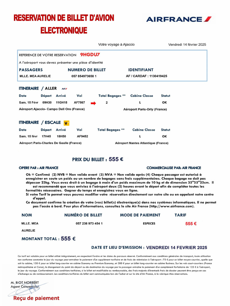 Reservation-de-Billet-Air-France-Février | PDF