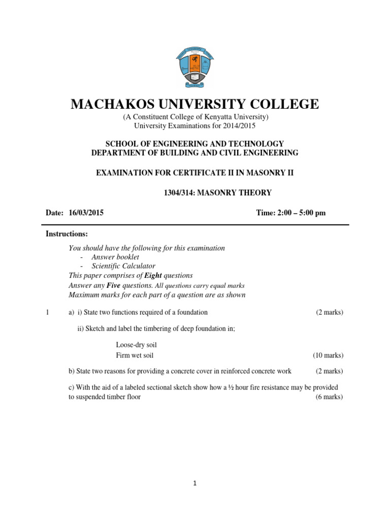 1304314 Masonry Theory | PDF | Concrete | Masonry