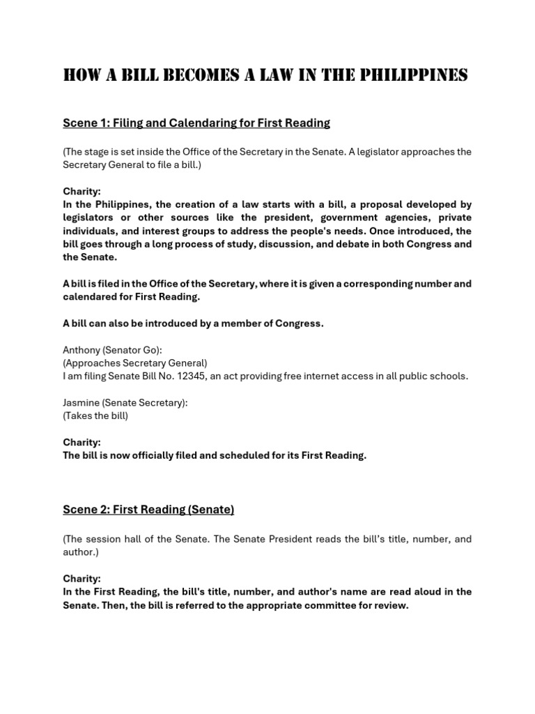 How a Bill Becomes Law in the Philippines | PDF | Bill (Law) | United ...