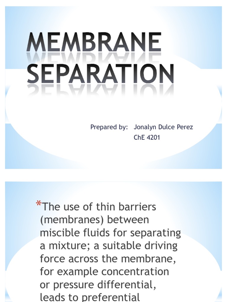 Membrane Separation | PDF