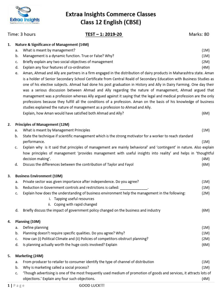 BST - Test Term 1 | PDF | Marketing | Value (Economics)