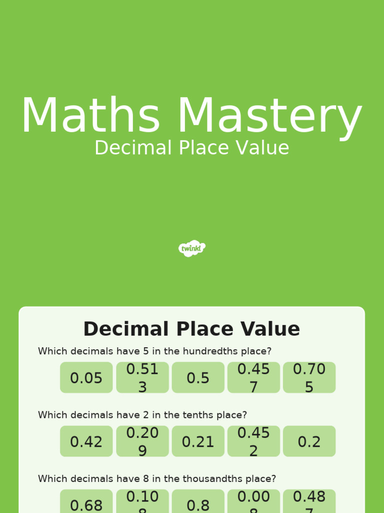 T2 M 1857 Year 6 Fractions Decimal Place Value Maths Mastery Activities ...