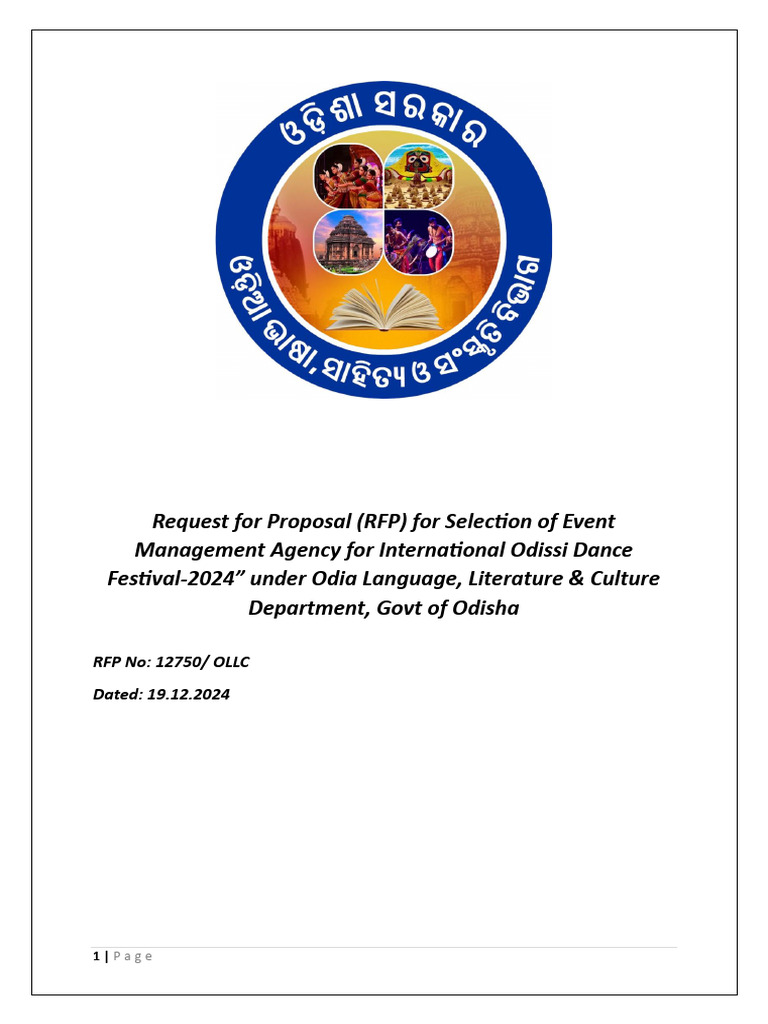 RFP for Event Management: Odissi Festival 2024 | PDF | Conflict Of ...