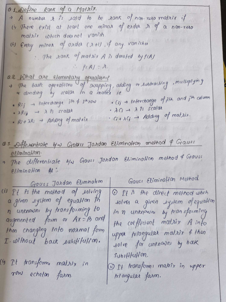 Maths Assignment 1 Matrix - Compressed | PDF