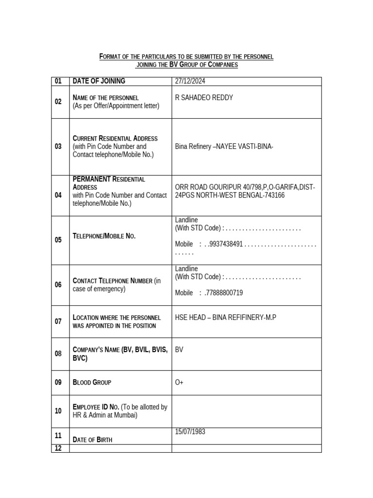 1- Other details form (1) | PDF | Telephony | Telecommunications