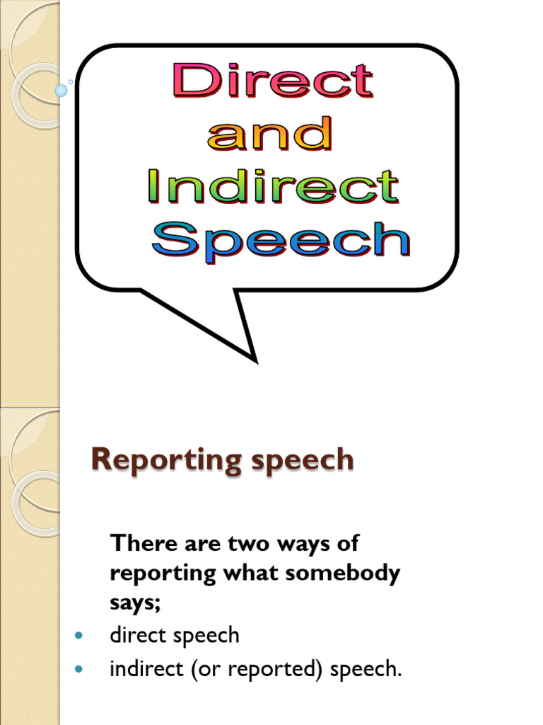 Direct_and_indirect speech | PDF | Human Communication | Semantic Units