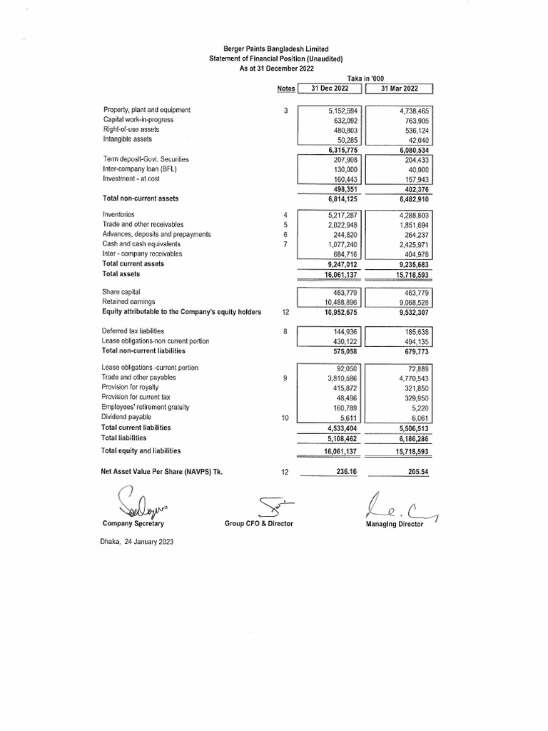 Berger Q3 Apr Dec-2022-23 | PDF
