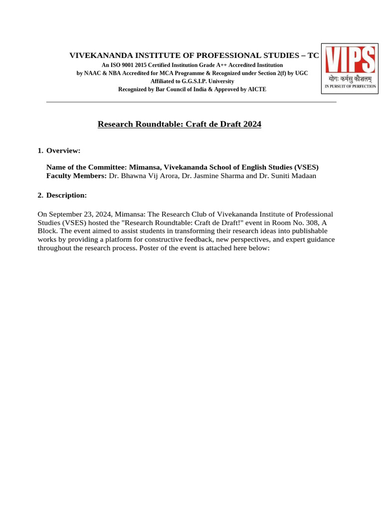 Research Round Table Event Report | PDF | Methodology | Cognition