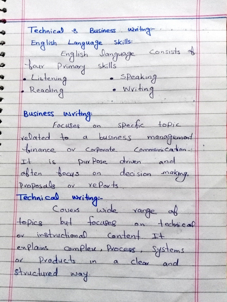 (Lecture 1 Business and Technical Writing Notes | PDF