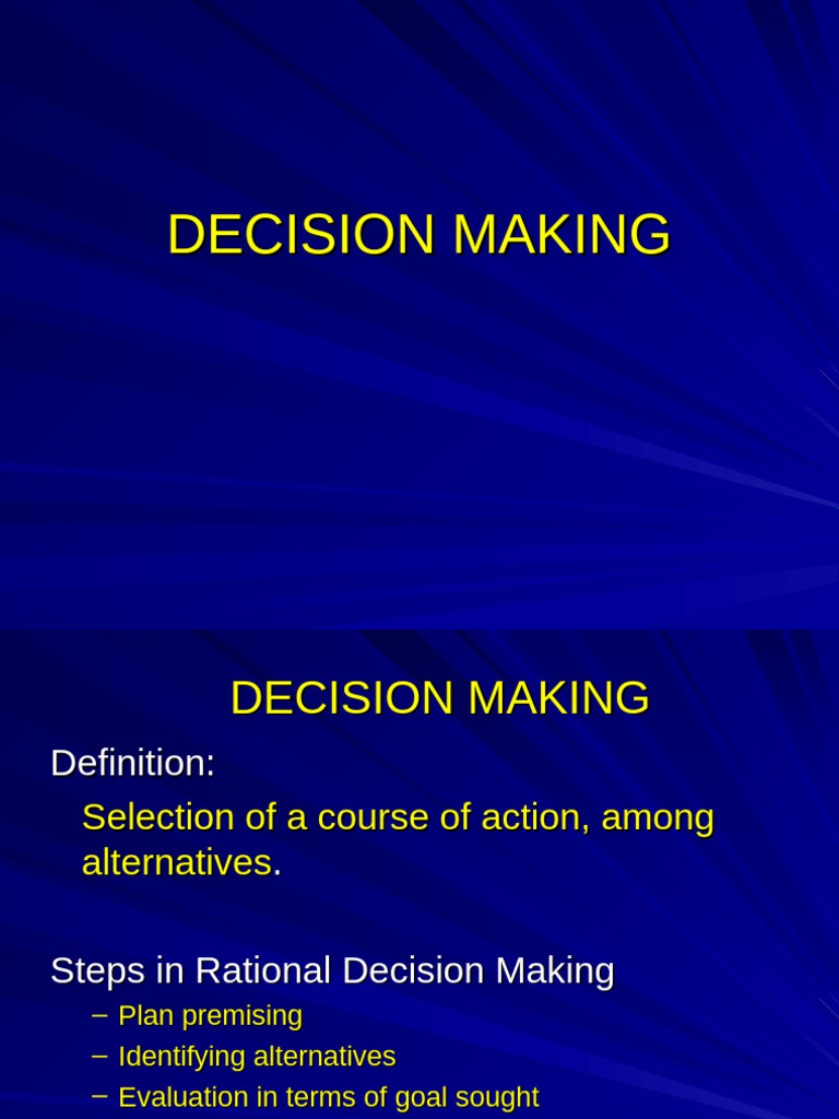 Decision Making | PDF