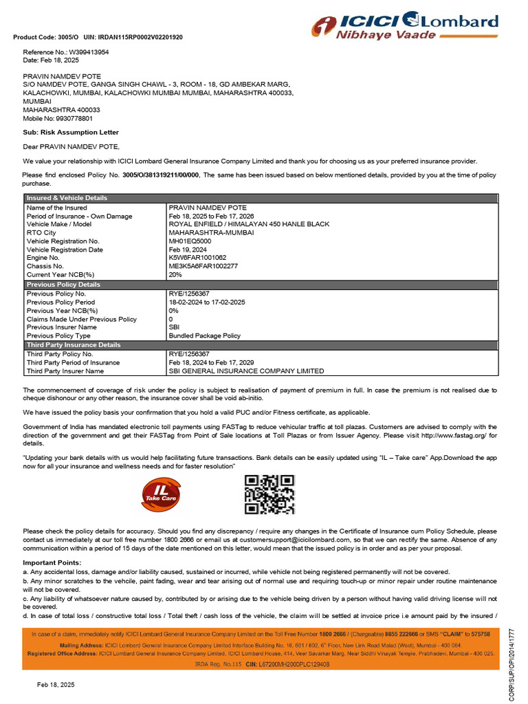 Policy_Details | PDF | Insurance | Pro Rata