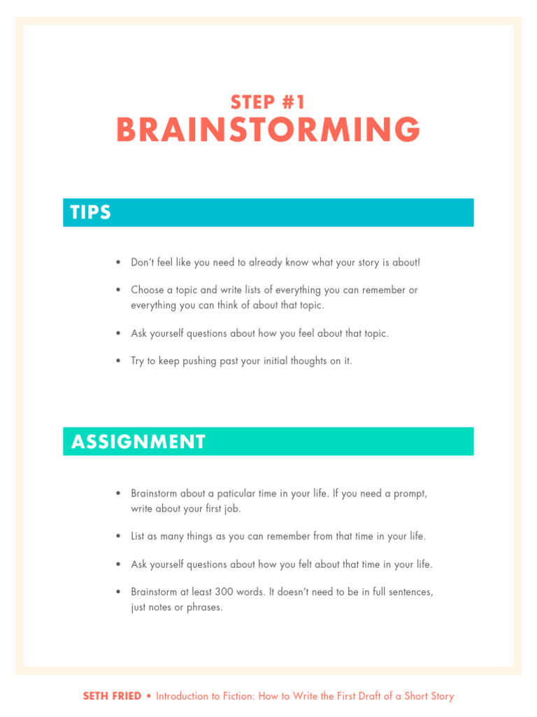 Steps to Write Your First Short Story | PDF | Adjective | Word