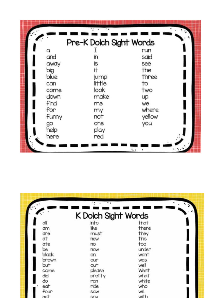 Dolch Sight Words | PDF