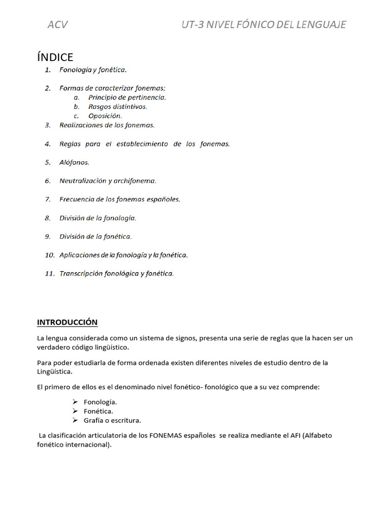 UD3 | PDF | Fonología | Fonema