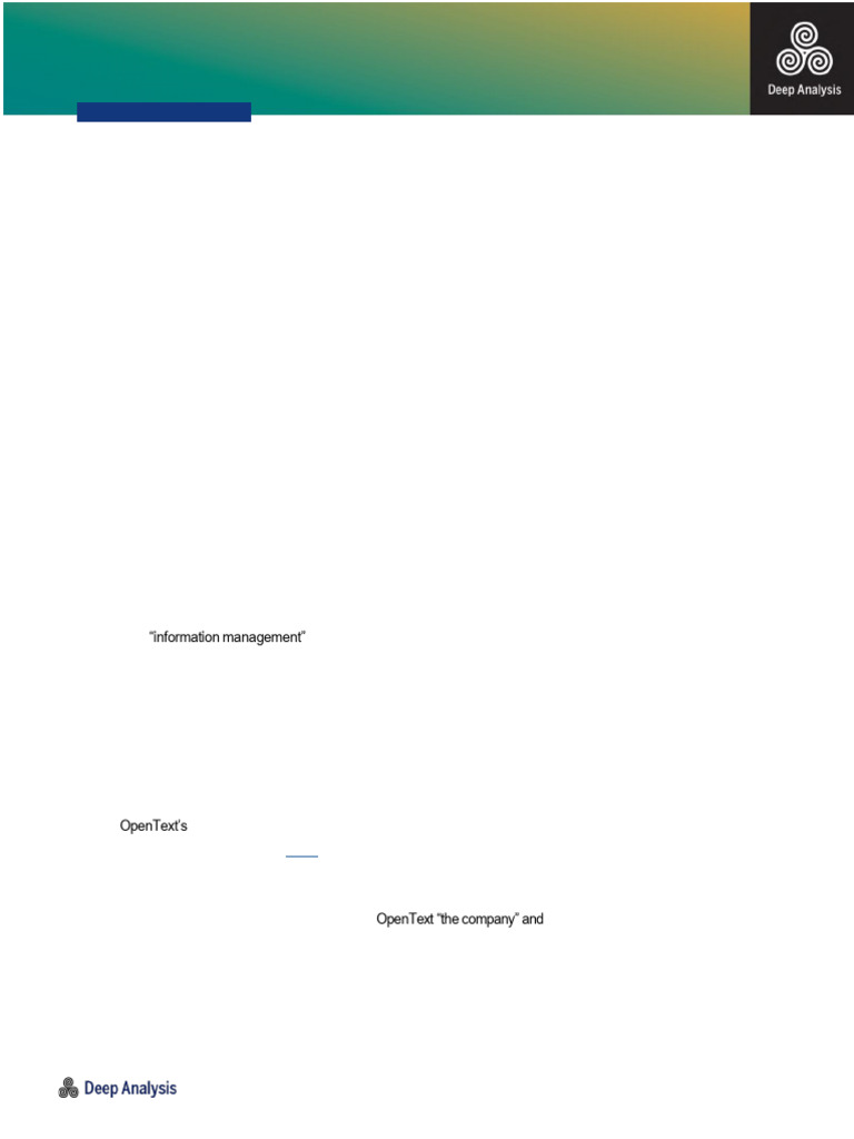 Opentext Deep Analysis Report Opentext Plus Micro Focus Our Analysis en ...