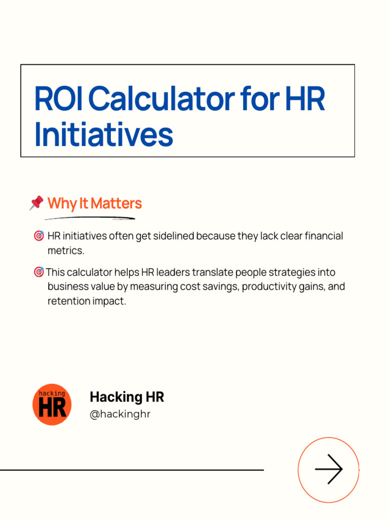 Roi HR | PDF | Employee Retention | Return On Investment