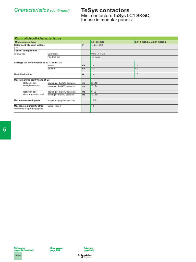 TeSys Contactors Specifications Guide | PDF