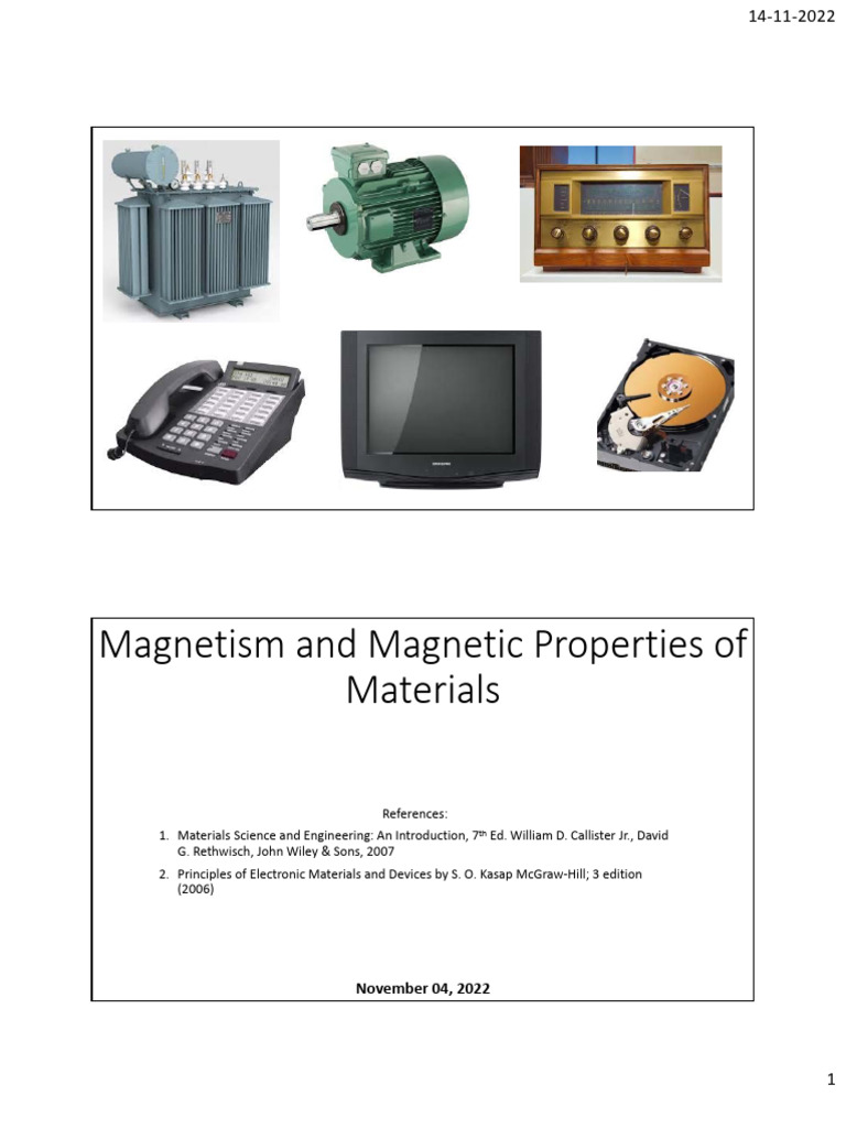 Handout - Magnetism and Magnetic Properties of Materials | PDF | Ferromagnetism | Magnetism