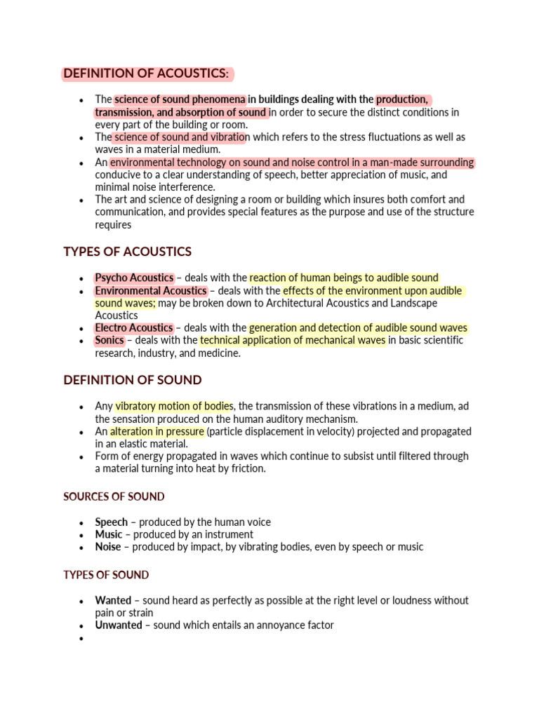 BU REVIEWER module 1 | PDF | Sound | Acoustics