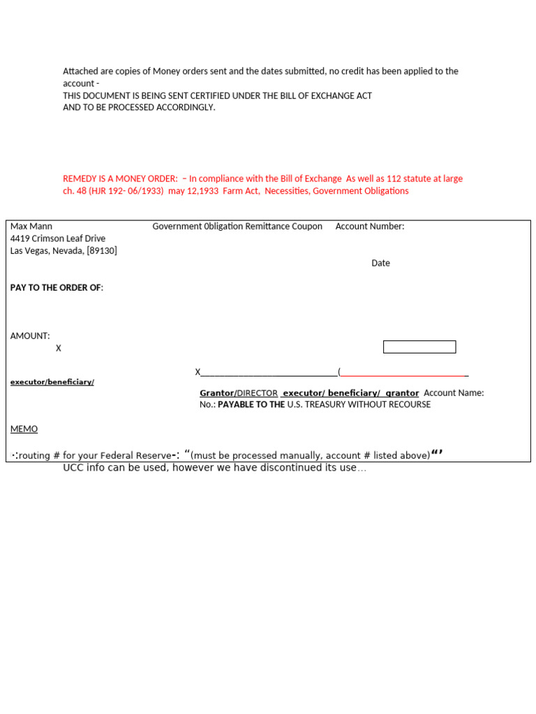 THE U.S. Federal Reserve OUR Style Money Order For Web | PDF
