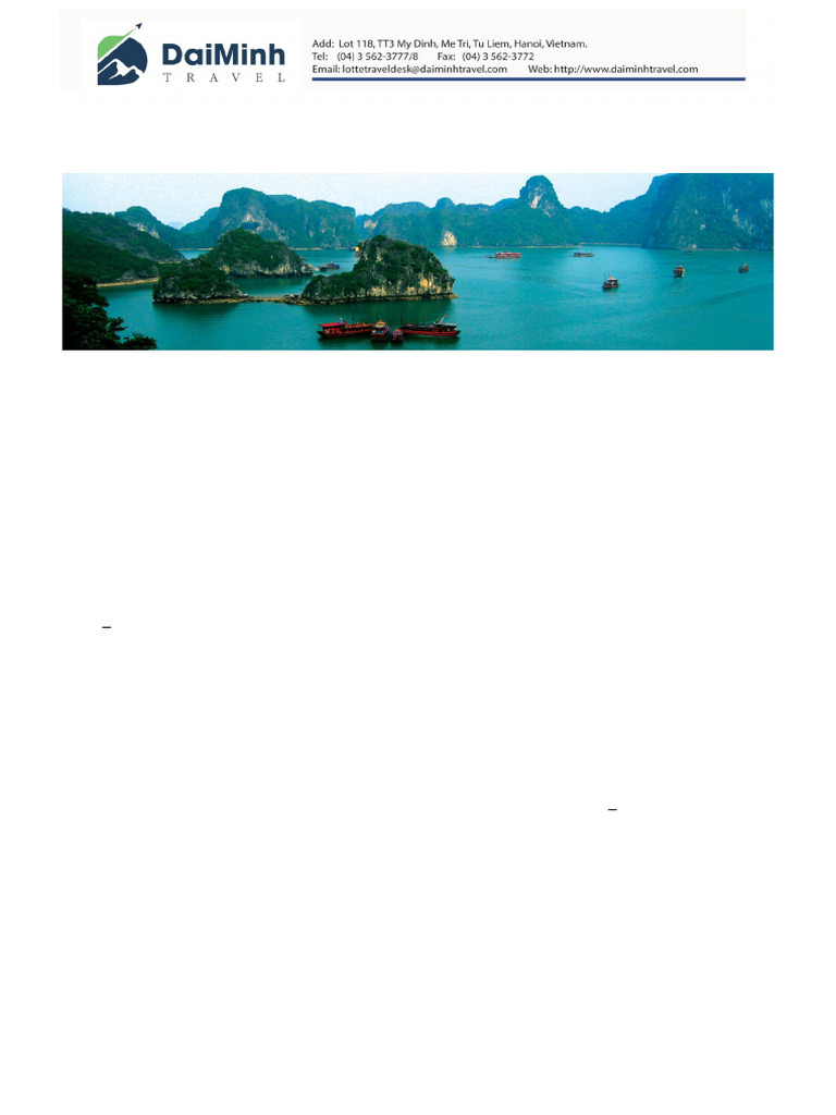 May 1st 2025 Halong Bay 3 days 2 nights - Grand Piorneers cruise | PDF