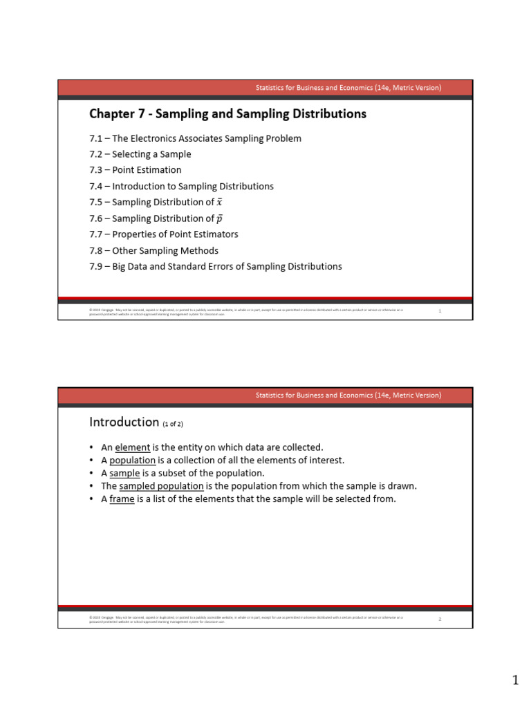 Ch07 New | PDF | Standard Error | Statistics