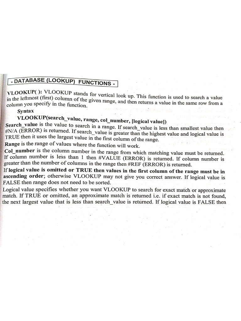 Lookup Functions | PDF