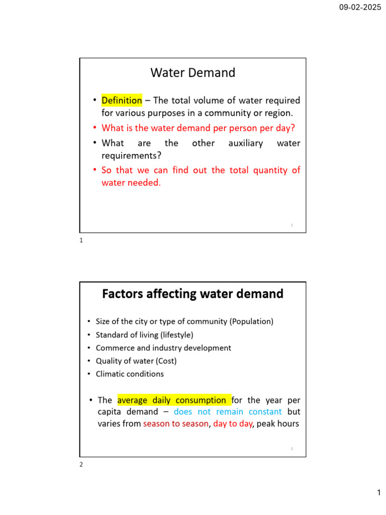 Environmental Engineering 3 | PDF | Water | Demand