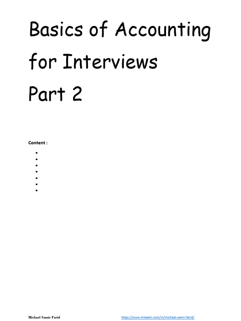 Basics of Accounting Interviews Part 2 | PDF | Debits And Credits ...