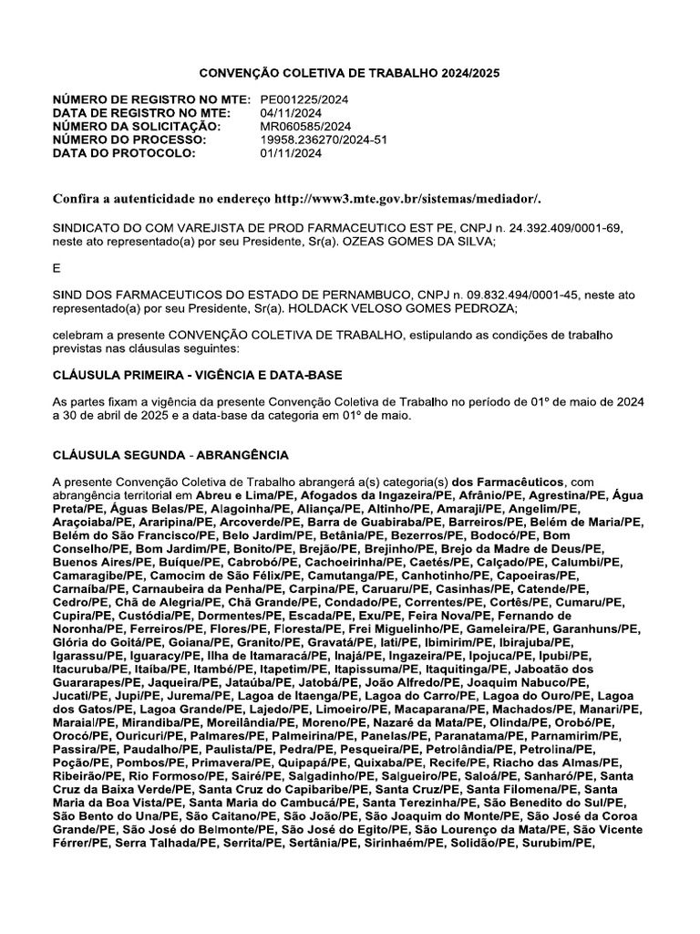 CCT FARMACEUTICO Pernambuco 2025 | PDF