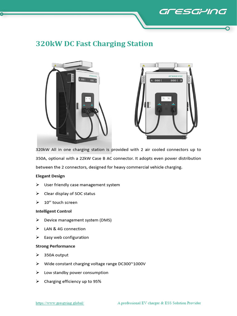 320kW DC Fast EV Charging Station | PDF | Battery Charger | Electronics