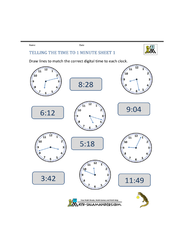 Learning The Time Worksheet | PDF