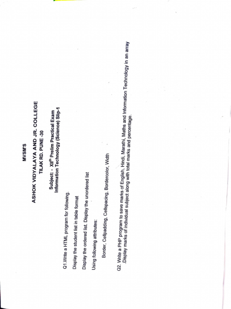 12 IT Slips Practical Board | PDF | Html Element | Internet