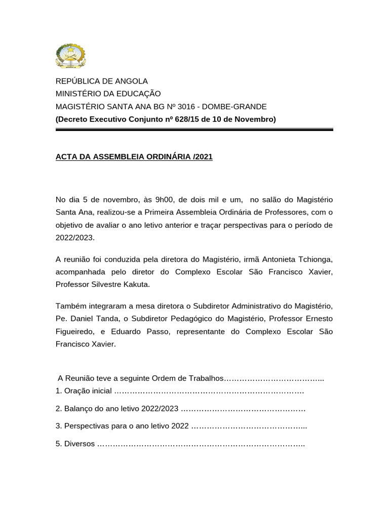 Acta 2021 | PDF | Pedagogia