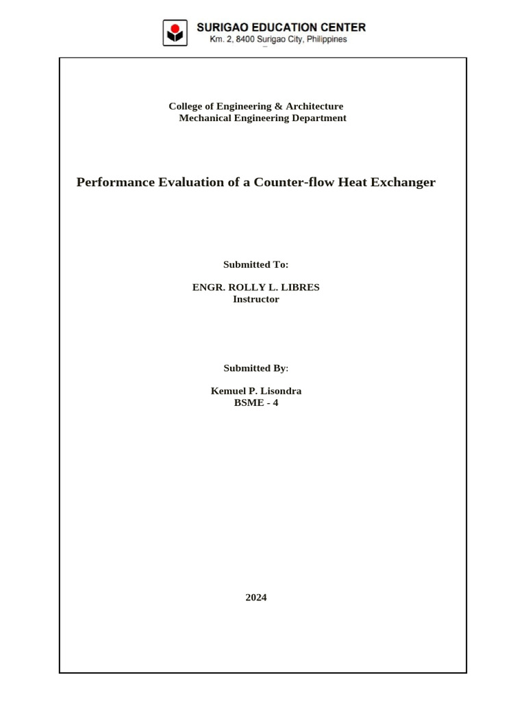 Counter-flow Heat Exchanger Analysis | PDF | Heat Transfer | Heat