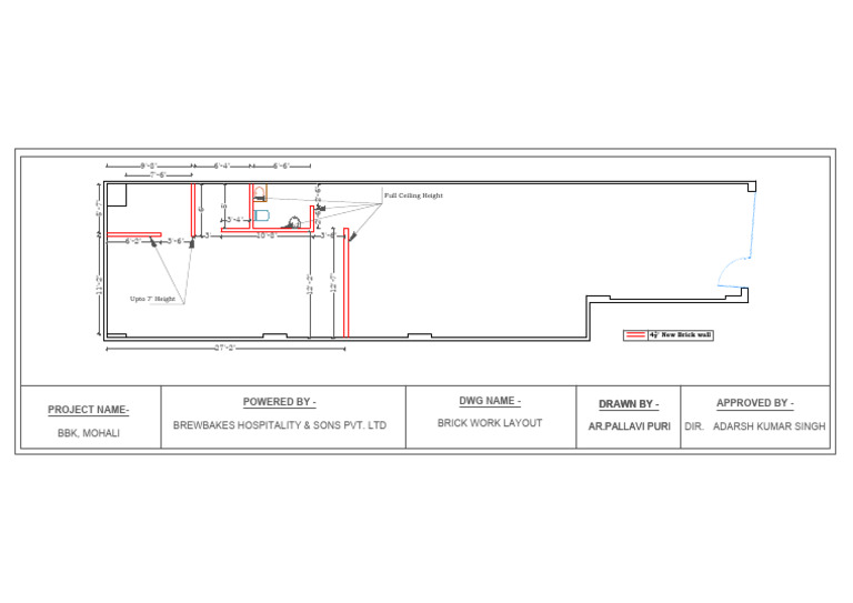 BBK Mohali Brick Work Layout | PDF