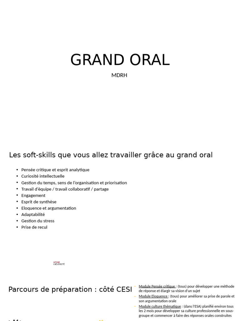 Soft Skills et Préparation au Grand Oral | PDF | Expérience