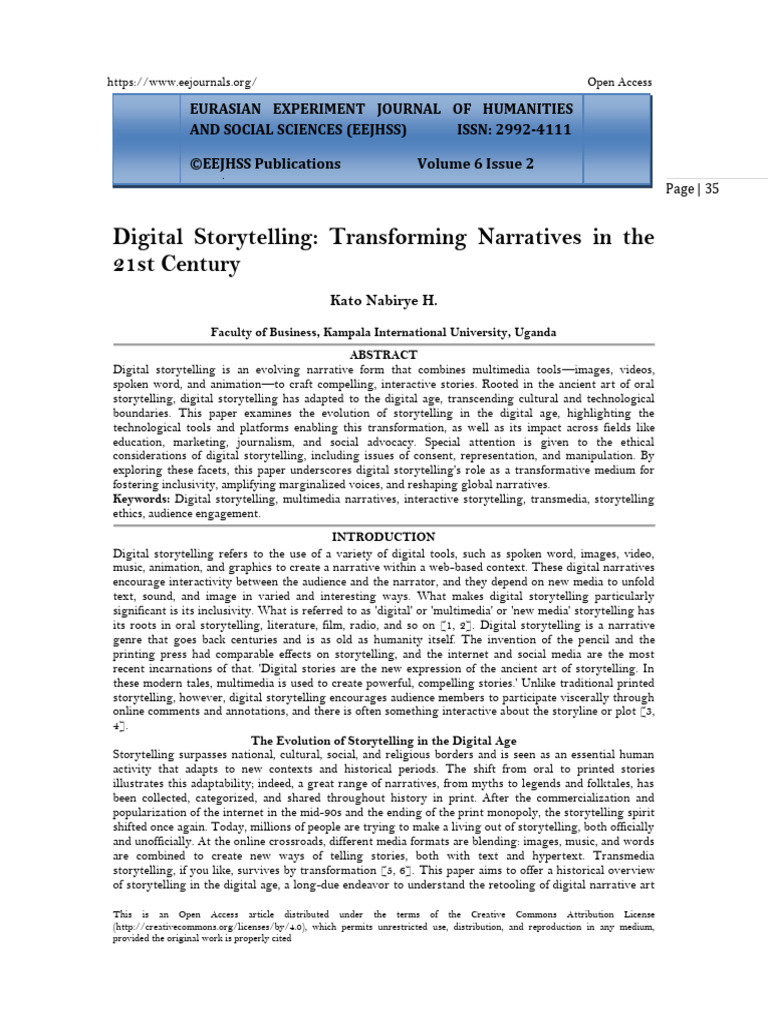 Digital Storytelling: Transforming Narratives in The 21st Century (WWW ...