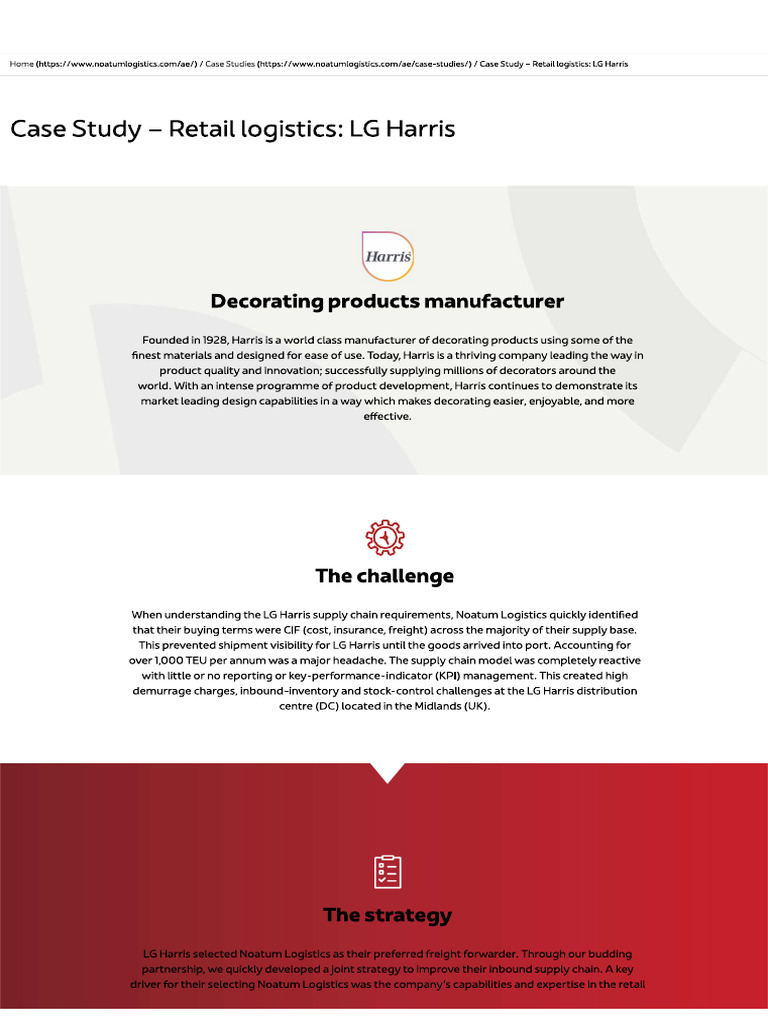 Case Study - Retail Logistics - LG Harris | PDF