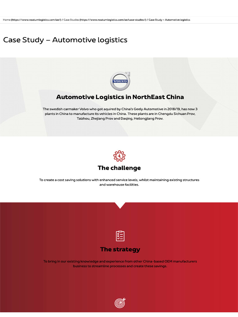 Case Study - Automotive Logistics | PDF