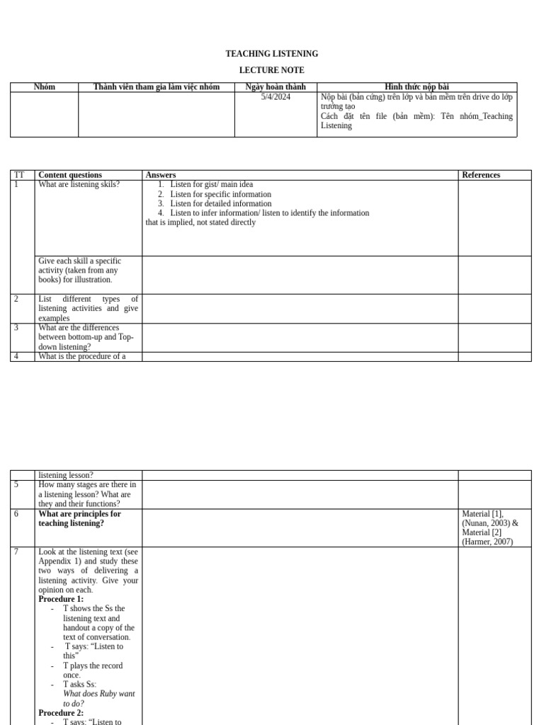 Teaching Listening Skills Overview | PDF